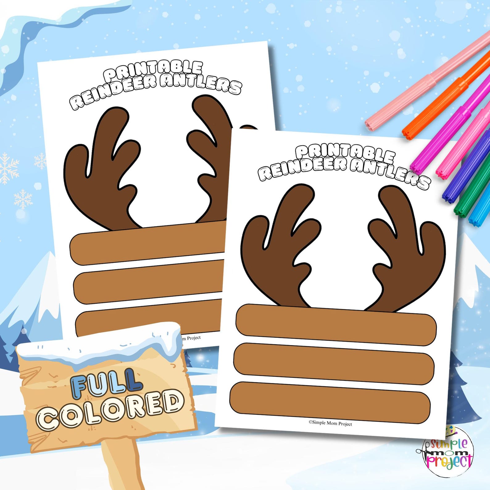 Reindeer Antlers Printable Craft Fun Paper Reindeer Antler Headband ...