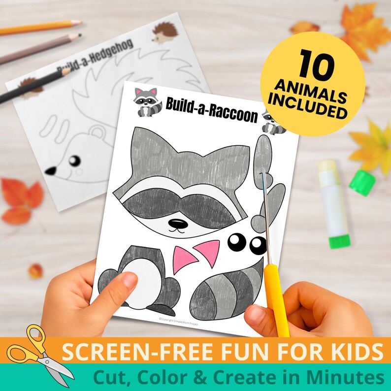 Woodland Animal Crafts Printable | Cut and Paste Templates | Kids PDF ...