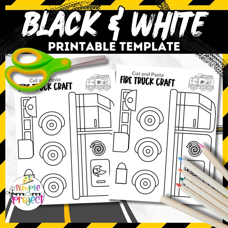Printable Fire Truck Craft: Cut & Paste Activity (digital Download) - Etsy