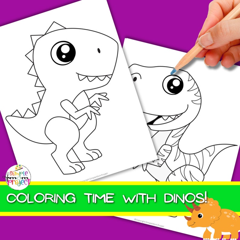 10 Cute Dinosaur Coloring Pages | Printable Dinosaur Coloring Book ...