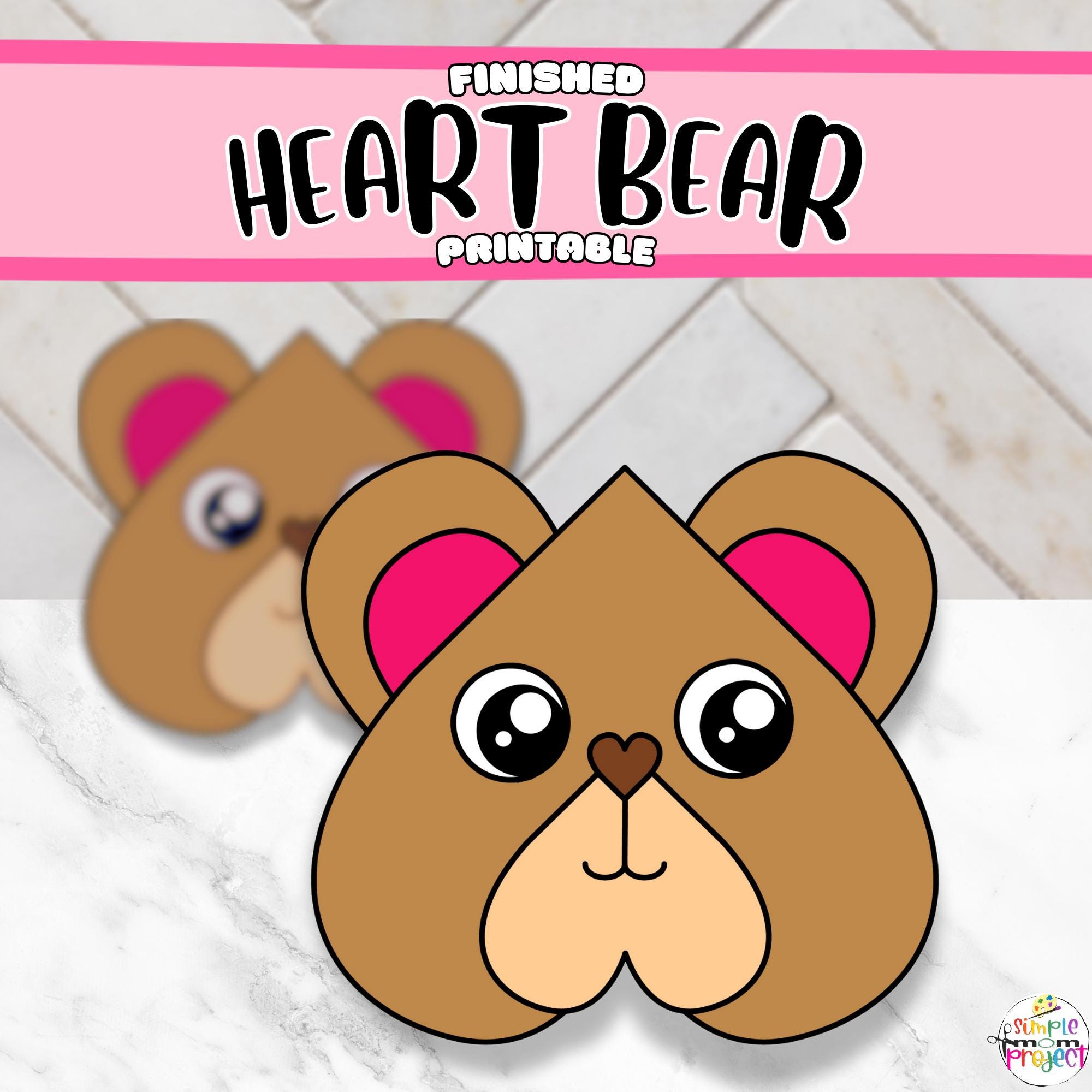 Heart Bear Craft Template: Kids Printable Activity (PDF) - Etsy