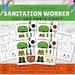 Sanitation Worker Printable Paper Craft for Kids | Pre-colored | Black ...