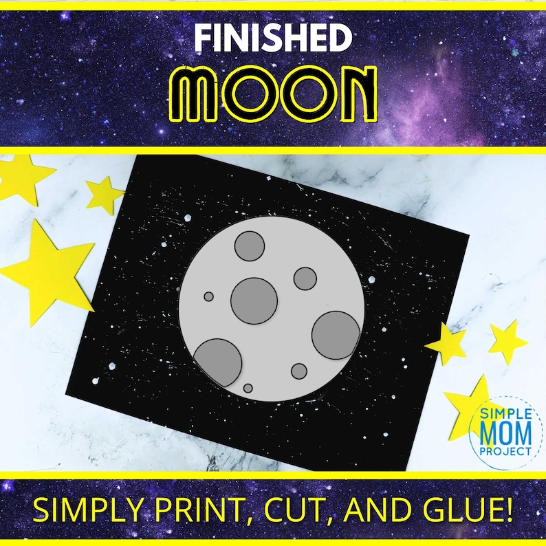 Moon Cut and Paste Craft: Space Theme Activity (instant Download) - Etsy