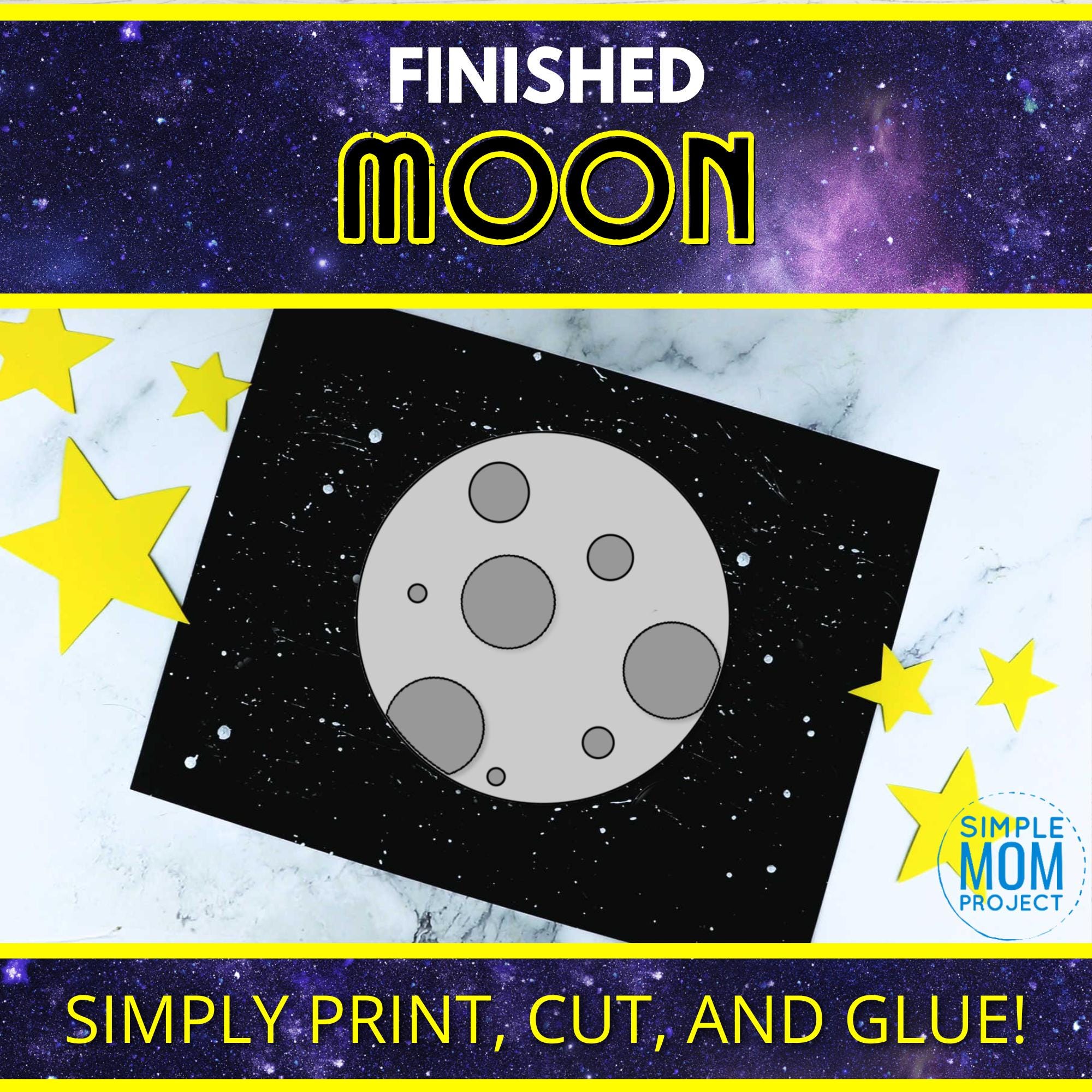 Cut and Paste Moon Craft for Kids | Diy Moon Printable Science and Art ...
