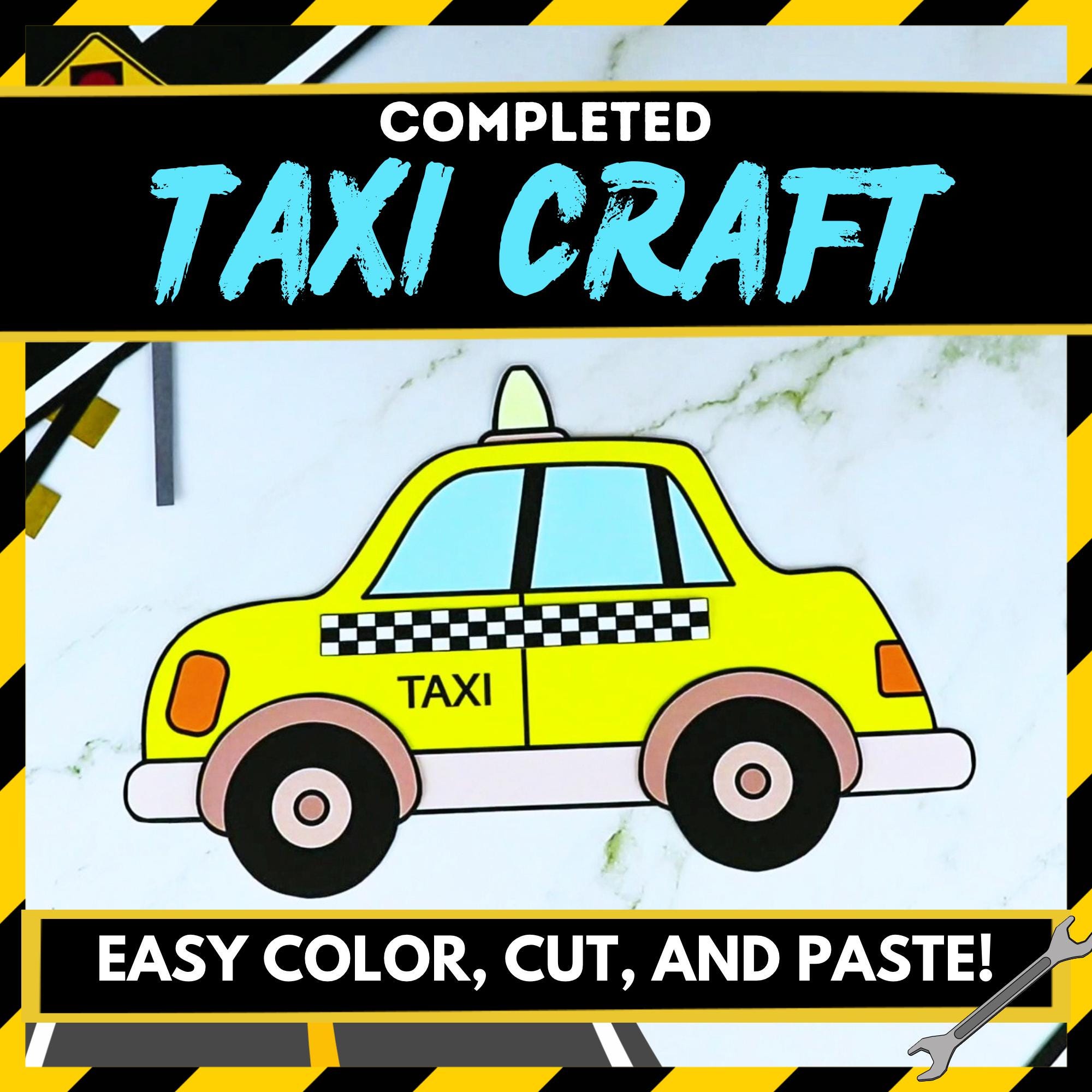 Preschool Taxi Cab Printable | Instant Download | Taxi Cab Coloring ...