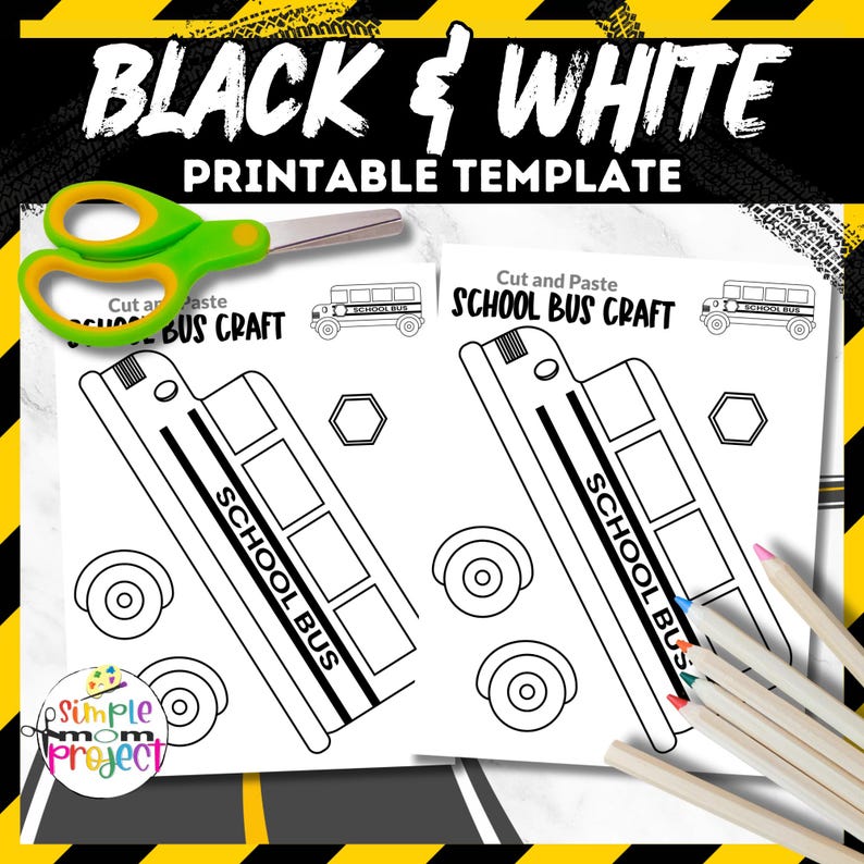 School Bus Craft Activity: Printable Cut & Paste Template (digital ...