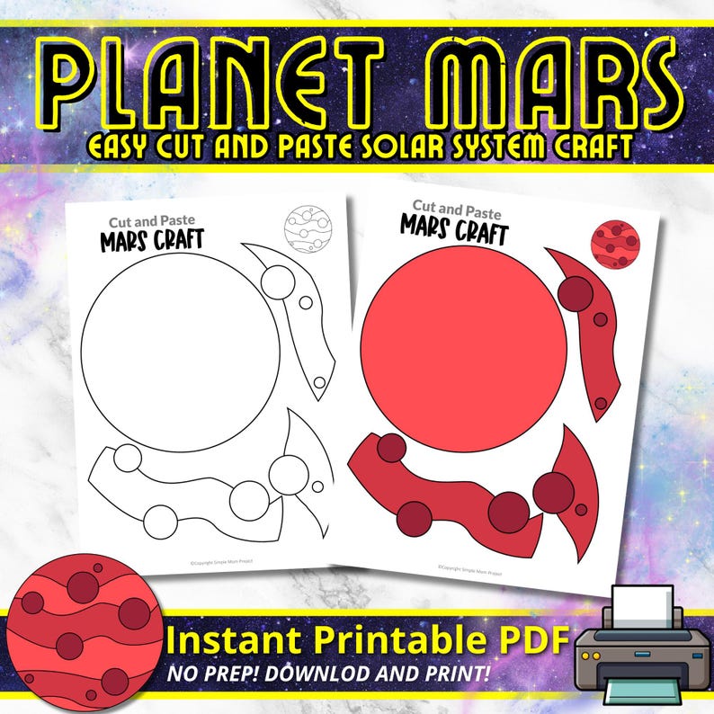 Mars Printable Digital Download Craft | Educational | Mars Space ...