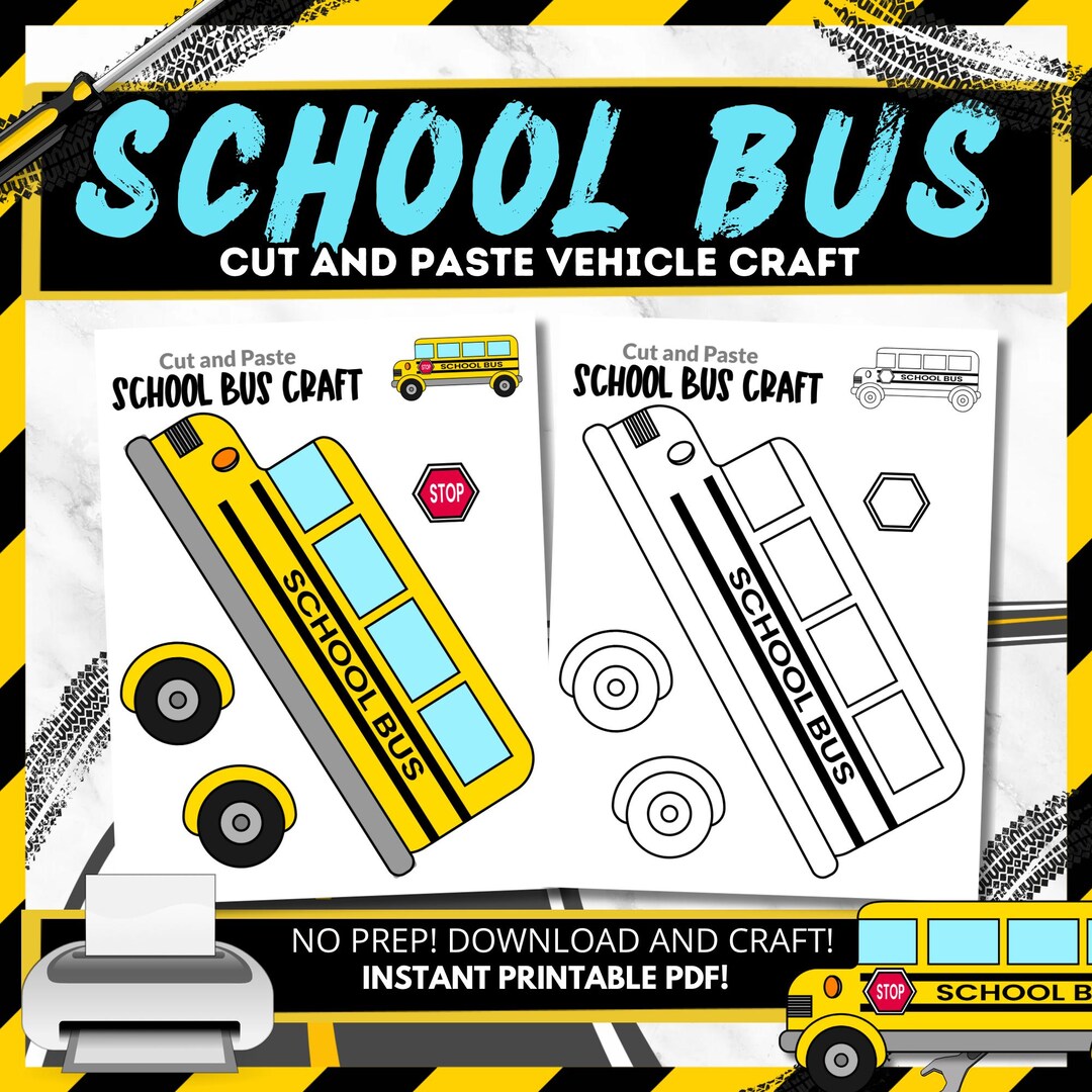 School Bus Craft Activity: Printable Cut & Paste Template (digital ...