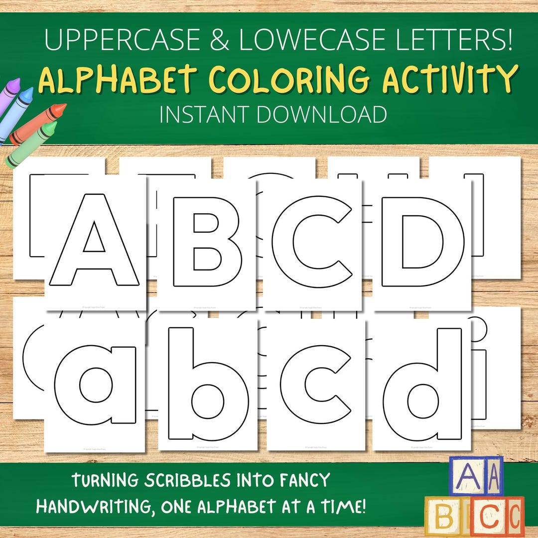 Uppercase and Lowercase Alphabet Template Printable Workbook | Capital ...