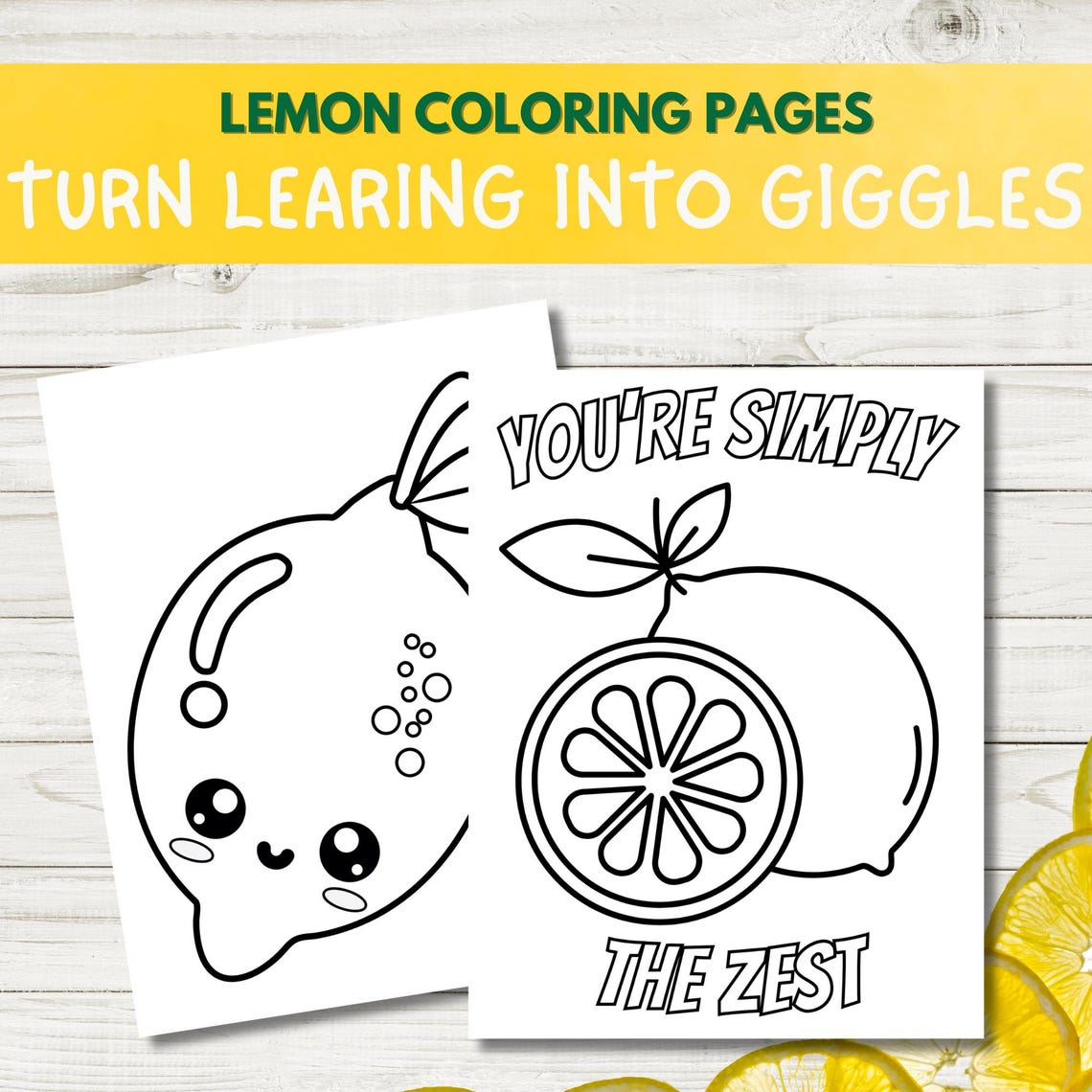 10 Adorable Lemon Coloring Pages | Lemon Worksheets | Fruit Activity ...