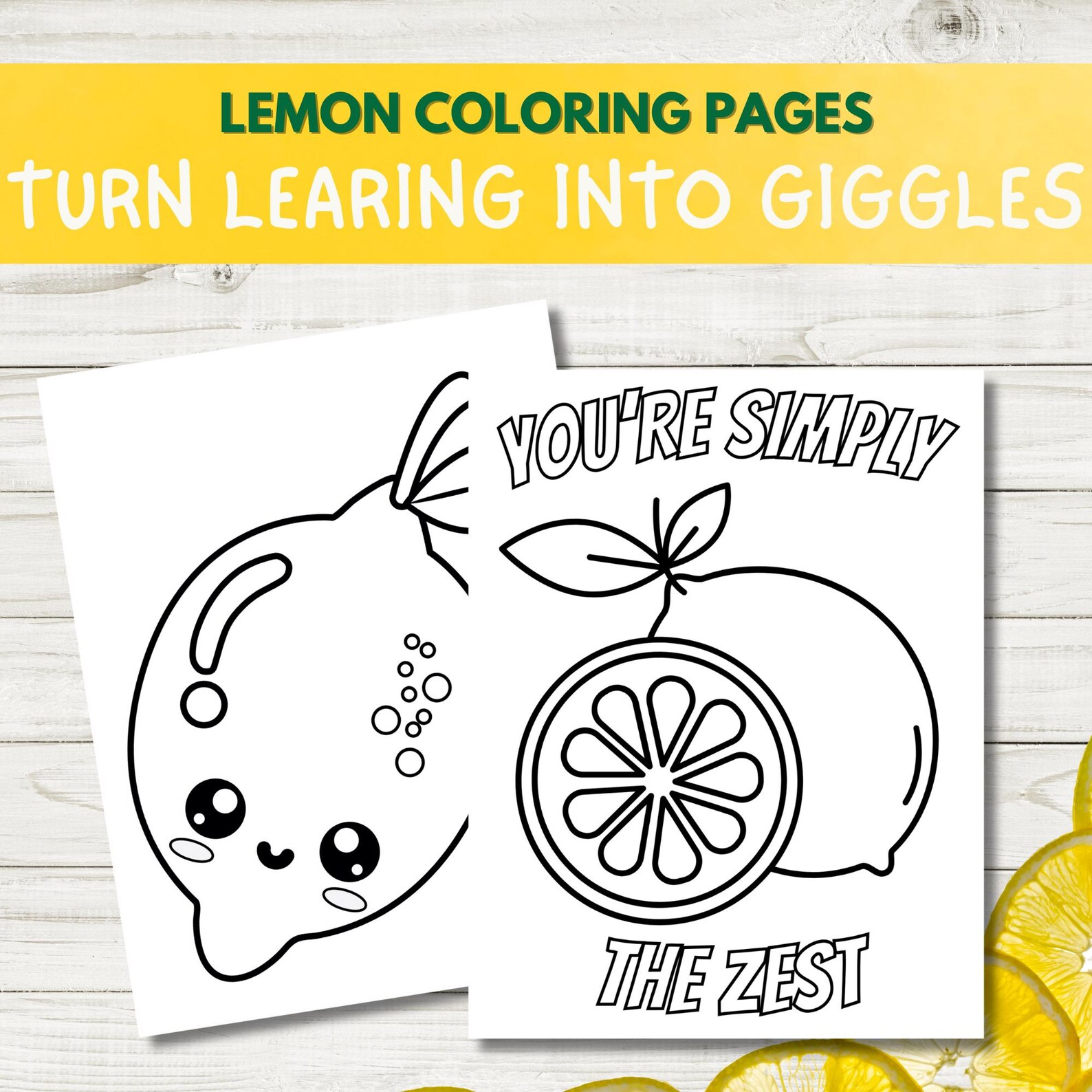 10 Adorable Lemon Coloring Pages | Lemon Worksheets | Fruit Activity ...