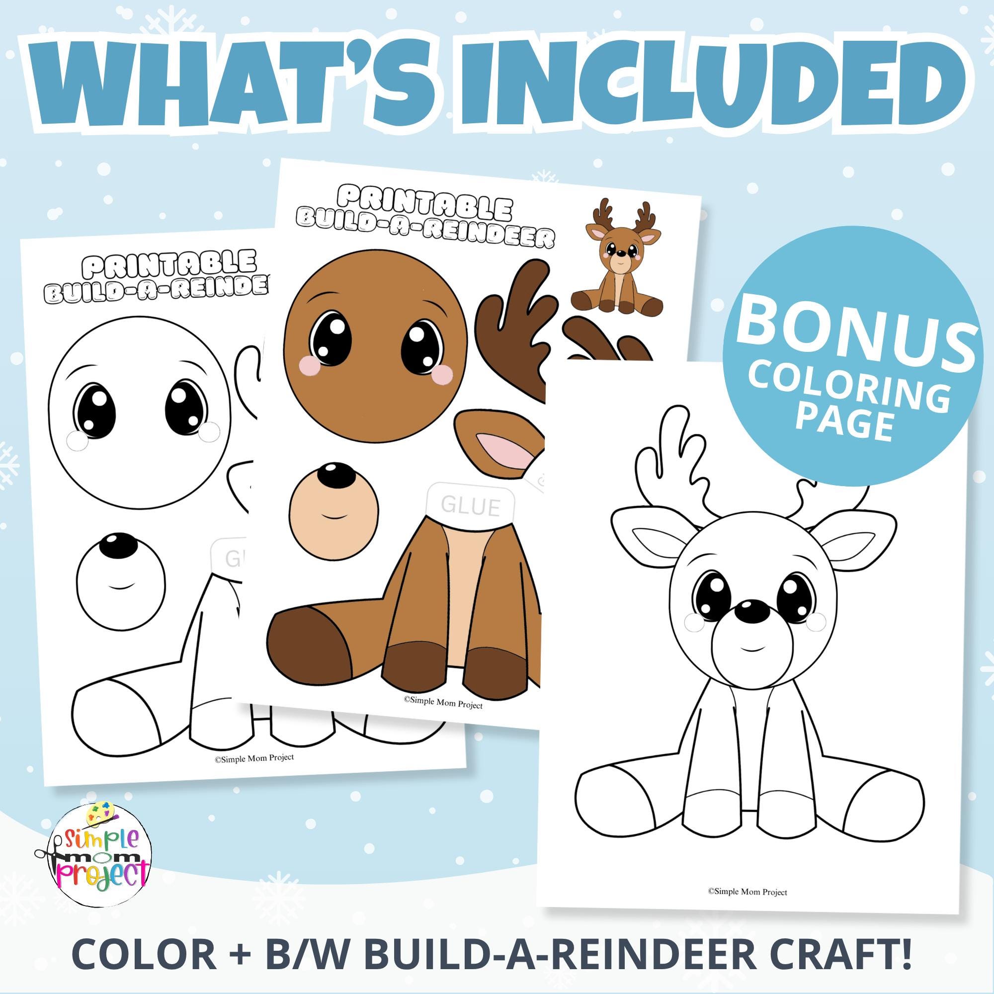 Build-a-reindeer Printable Craft | Winter Kids Activity | Cut & Paste ...