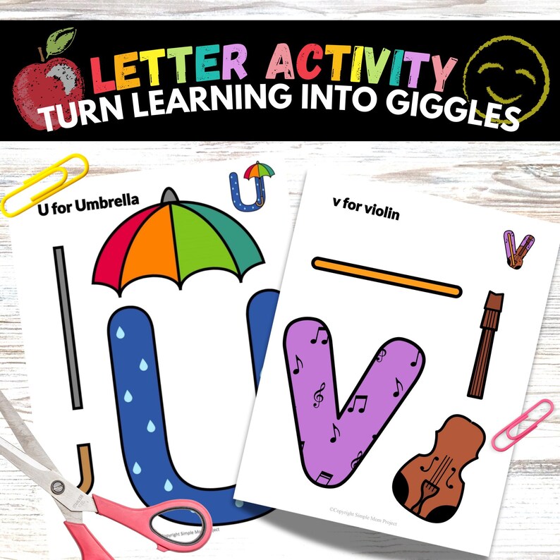52 Upper and Lowercase Pre Colored ABC Cut and Paste Crafts | Instant ...