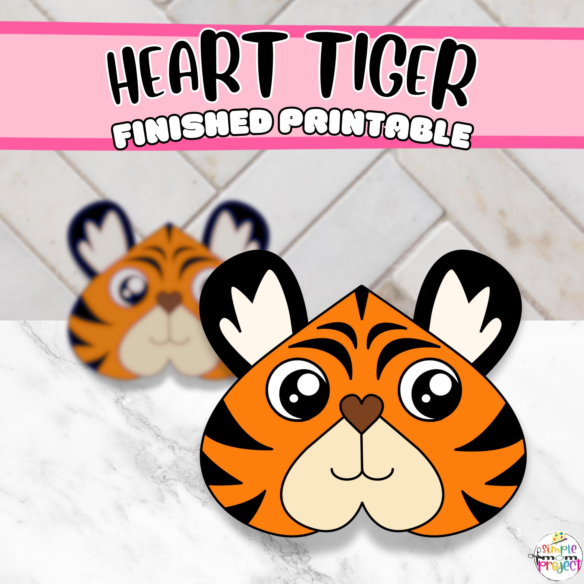 Heart Tiger Craft: Cut & Paste Activity Printable (PDF) - Etsy