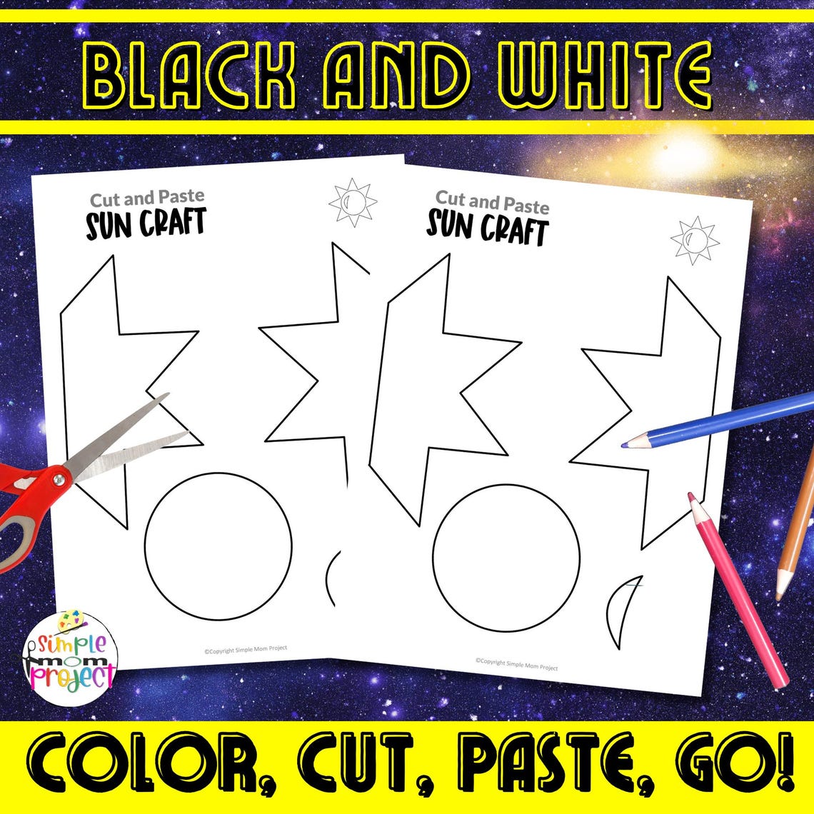 Sun Craft Printable: Solar System Activity, Montessori Education ...