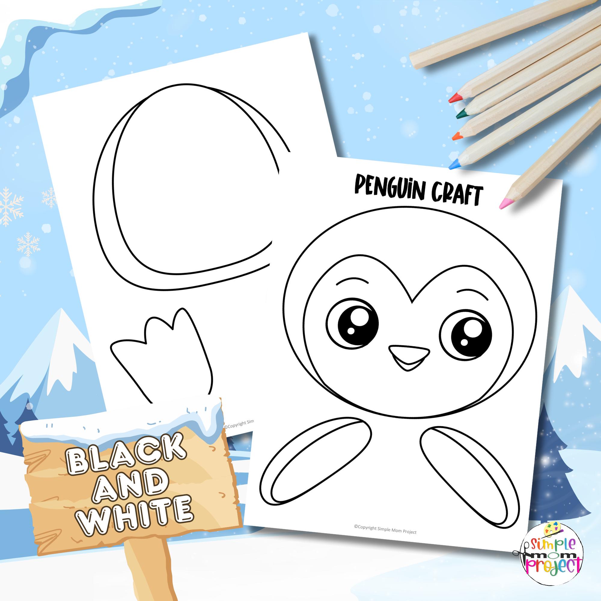 Penguin Paper Bag Puppet Printable Craft | Fun Paper Bag Penguin Puppet ...