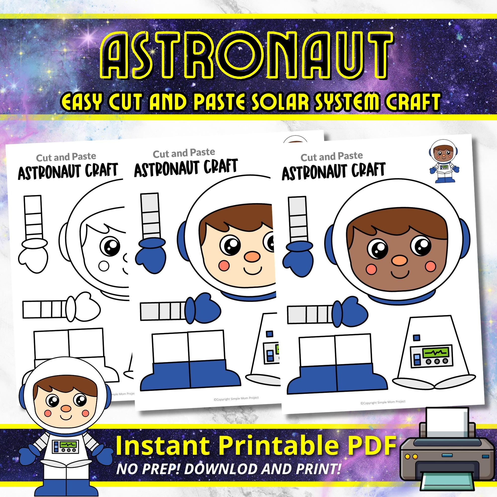 Digital Printable Astronaut Cut and Paste Craft for Any Age Group ...