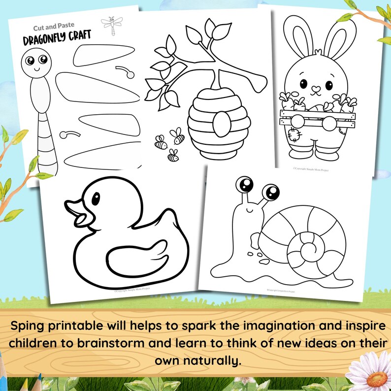 100 Spring Cut and Paste, Spring Stencils, Spring Coloring Pages ...