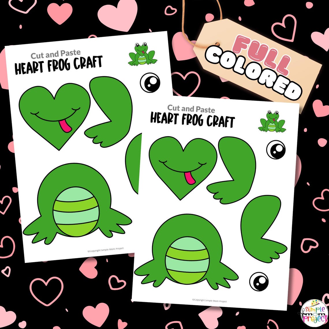 Heart Frog Craft: Printable Template for Kids (PDF) - Etsy