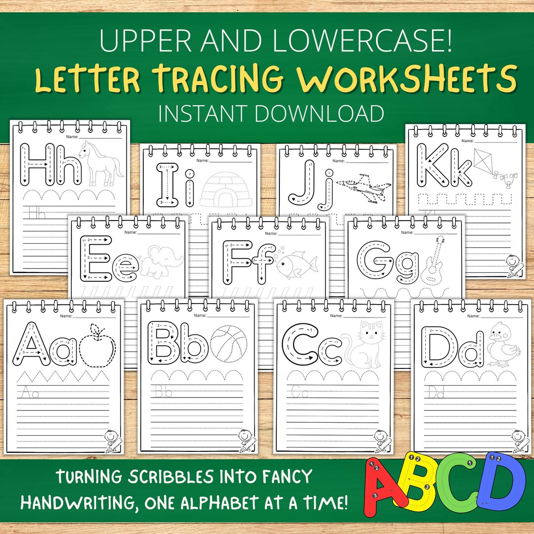 Alphabet Tracing Printable Worksheet Book | ABC Tracing Activity | A-Z ...