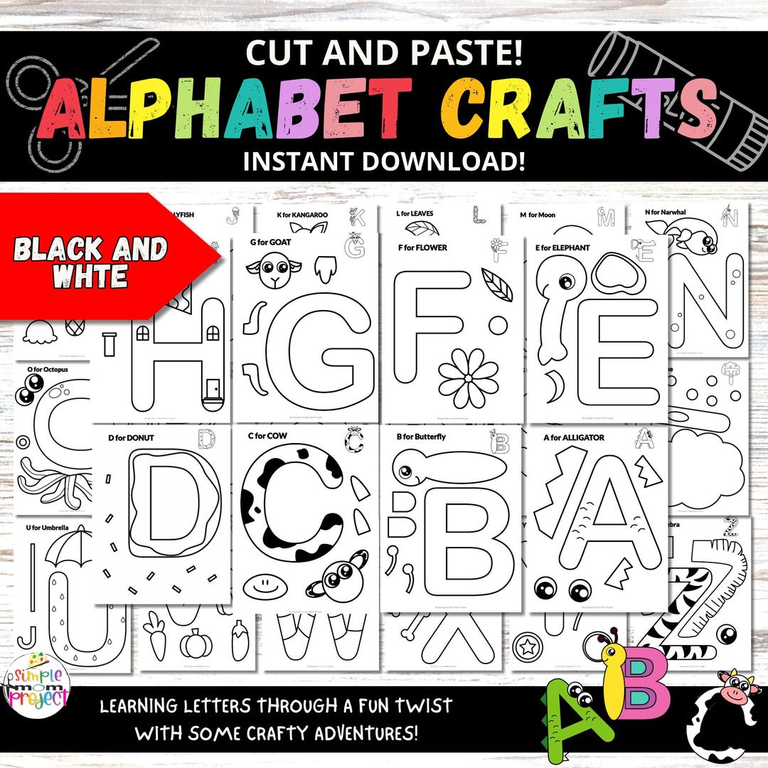 Alphabet Craft Printable ABC Crafts Printable Learning Letters Alphabet ...