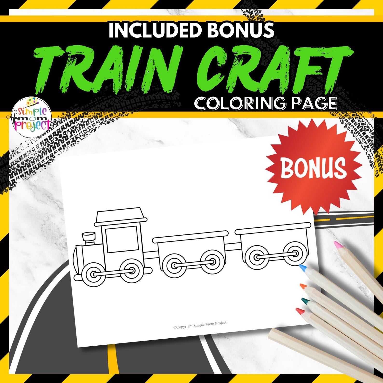 Printable Preschool Train Craft Activity | Instant Download | Train Coloring Page ...