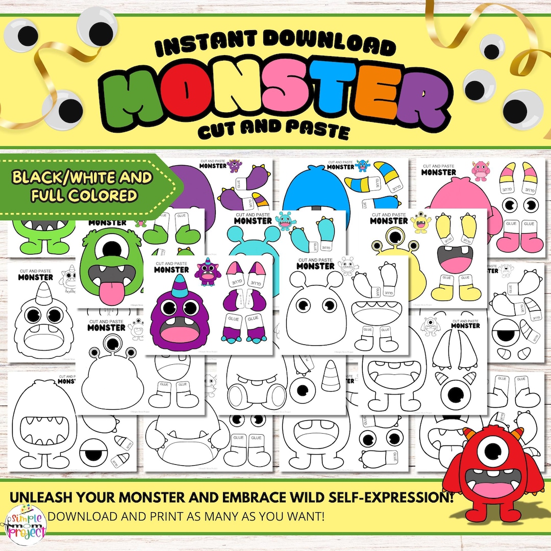 20 Build-a-monster Craft Activities | Monster Craft | Monster Templates ...