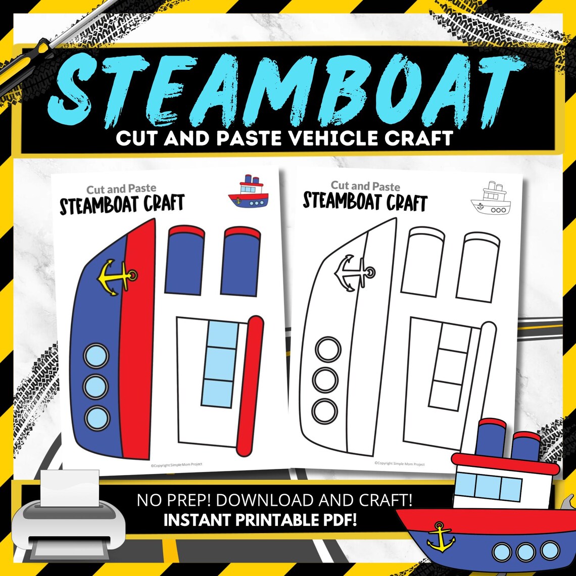 Printable Steamboat Craft Template | Instant Download | Steamboat ...