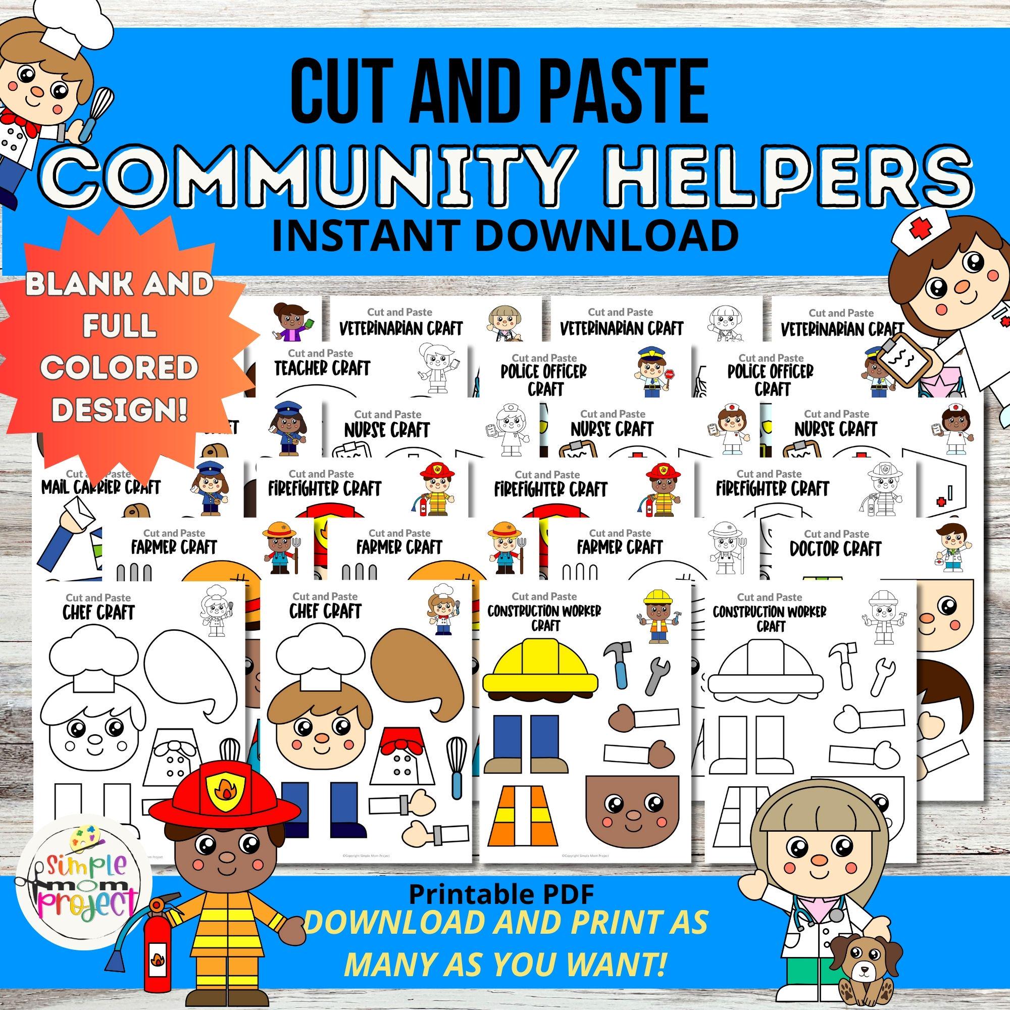 Community Helper Crafts: Cut and Paste Activity (PDF) - Etsy