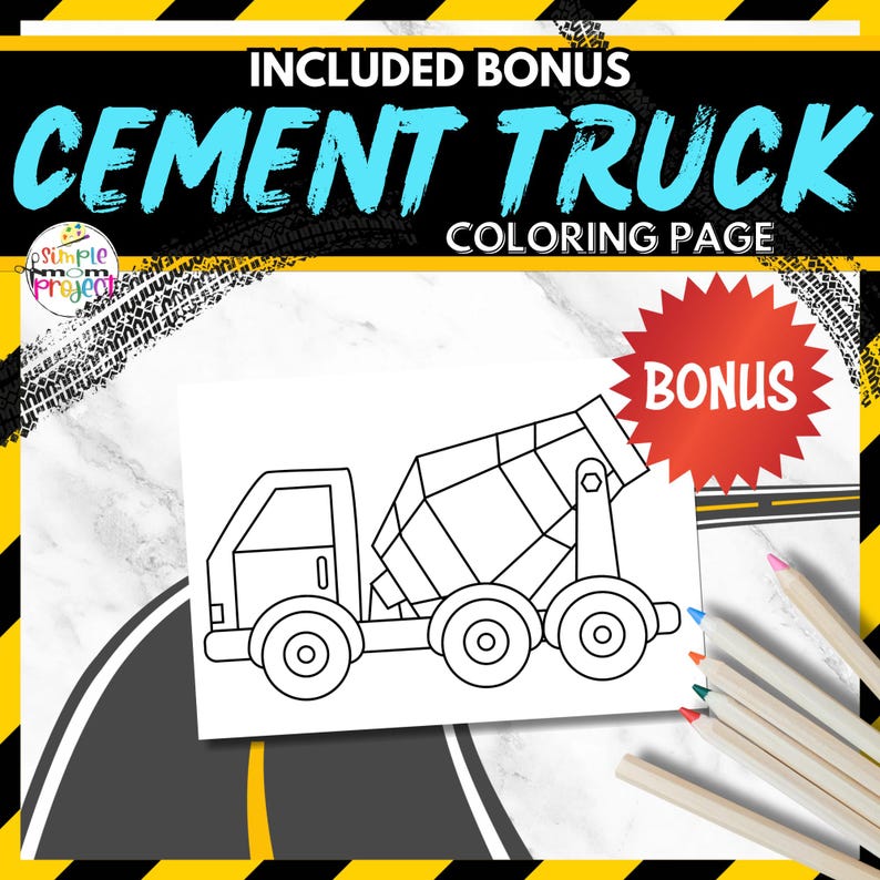 Printable Preschool Cement Truck Template | Instant Download | Cement ...