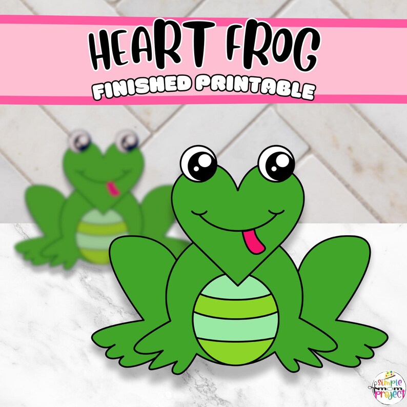 Heart Frog Craft: Printable Template for Kids (PDF) - Etsy