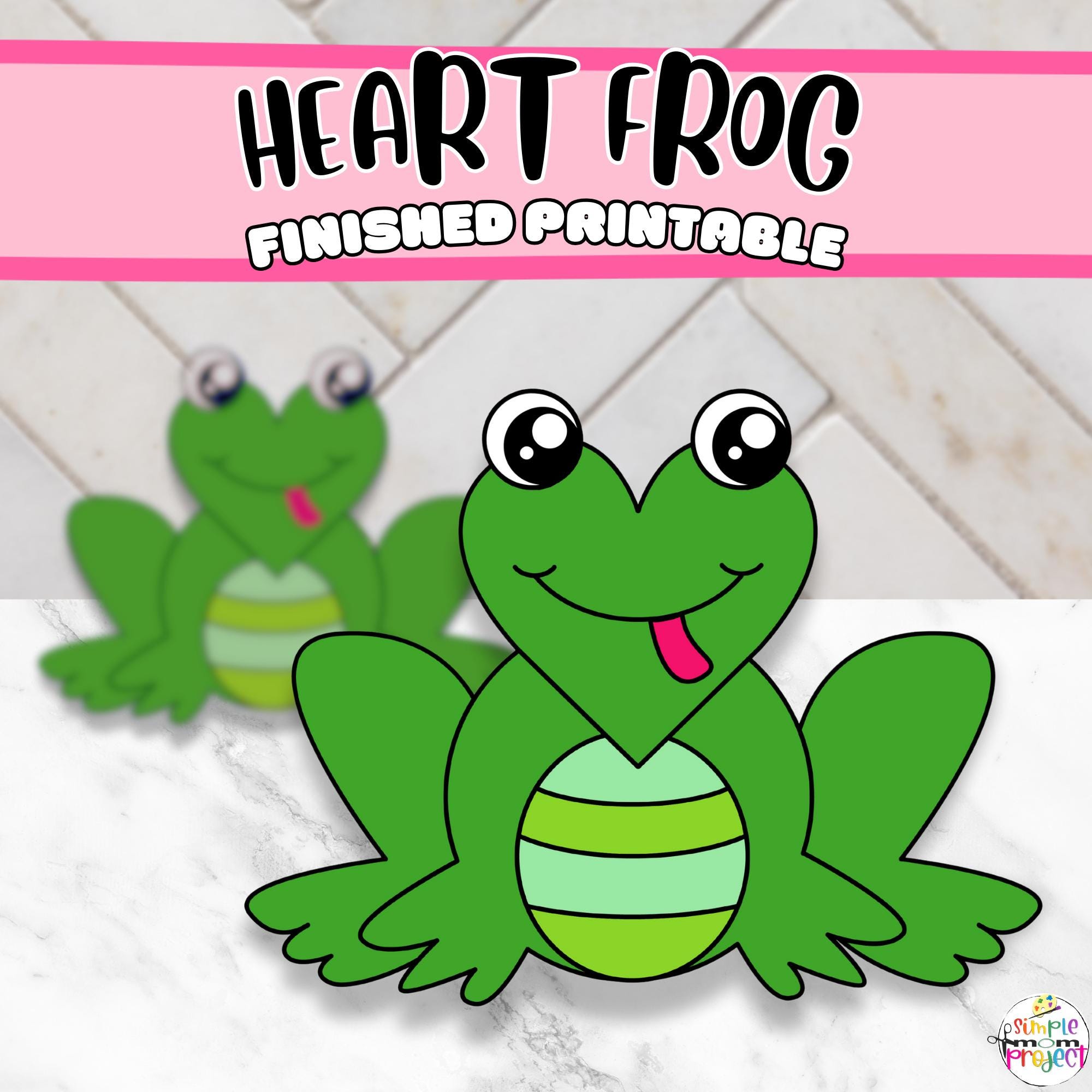 Heart Frog Printable Craft for Kids | Heart Frog Craft | Heart Frog ...