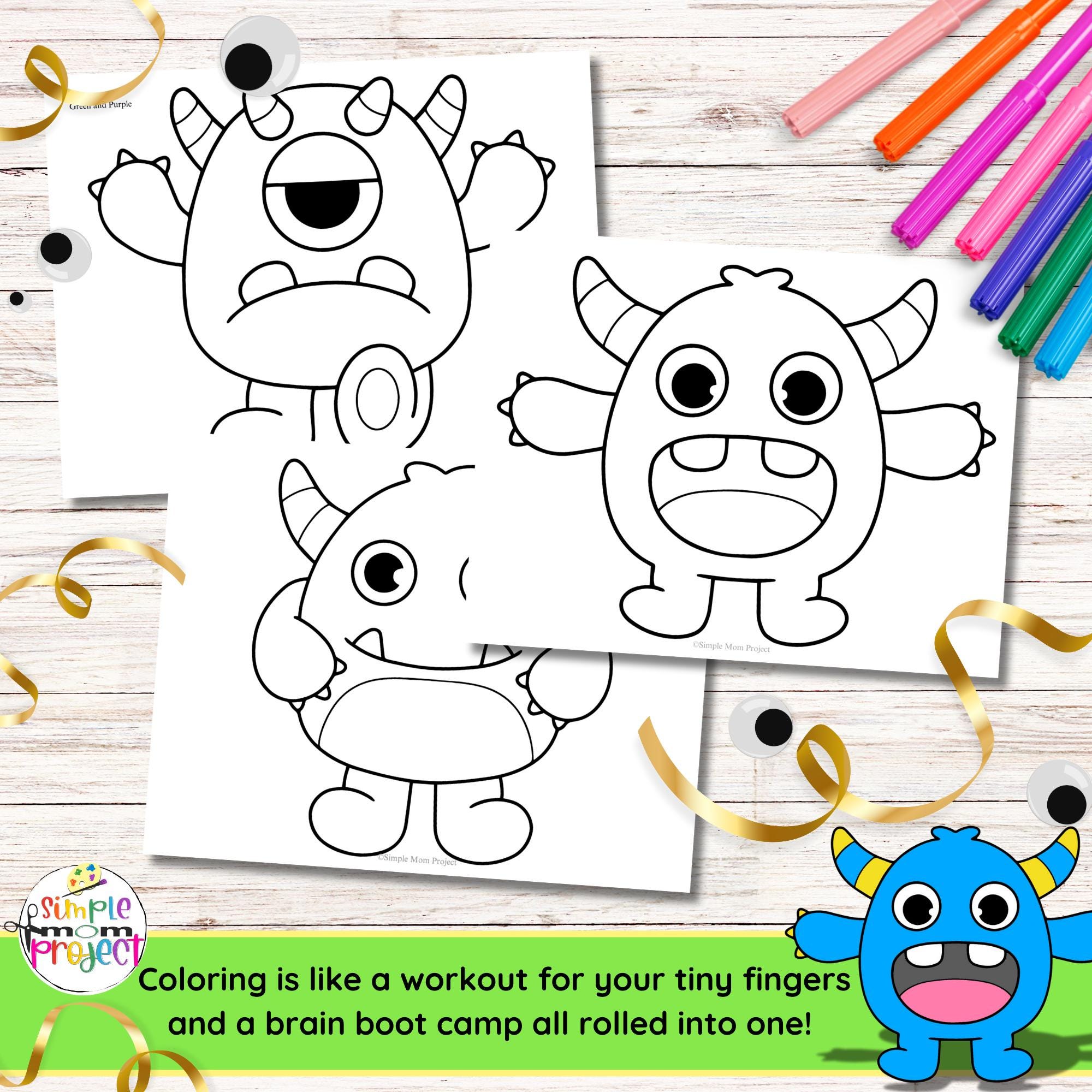 Mini Coloring Page Activity Paper Monster Coloring Sheets Monster ...