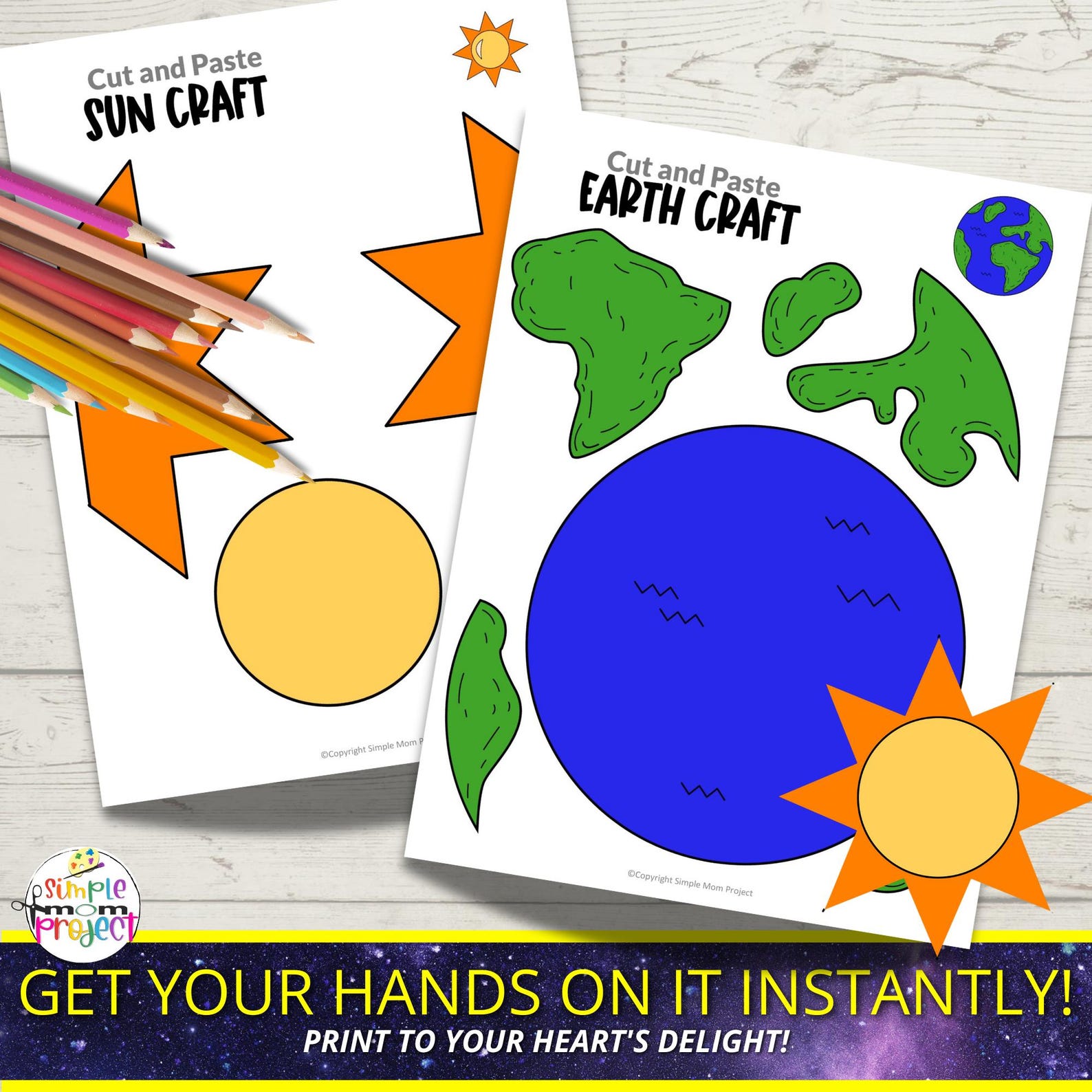 Solar System Cut and Paste Craft: Planet Activity (PDF) - Etsy