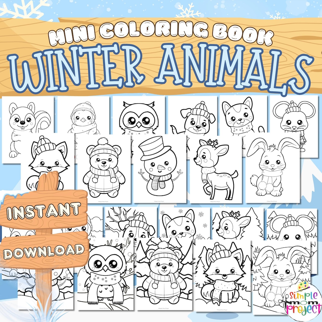 22 Winter Animal Coloring Printable | Winter Printable Animals for Kids ...