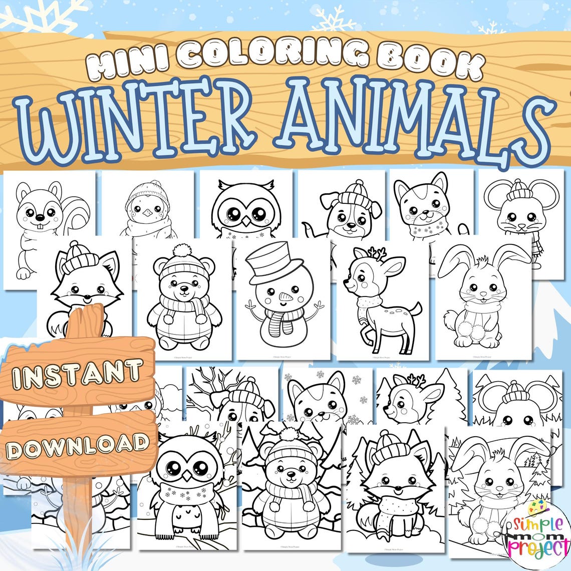 22 Winter Animal Coloring Printable | Winter Printable Animals for Kids ...