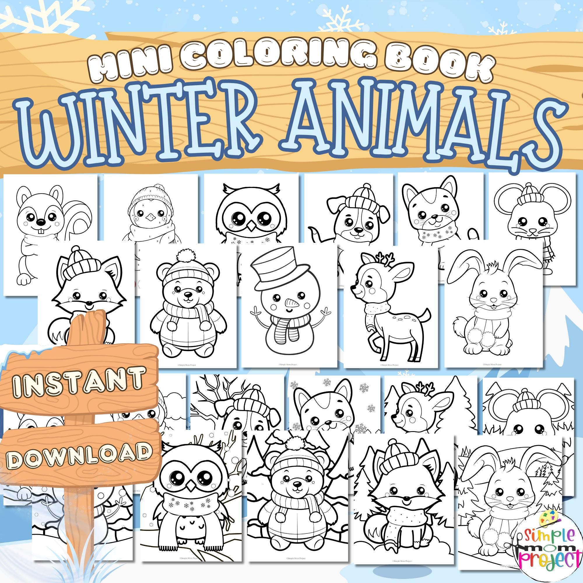 22 Winter Animal Coloring Printable | Winter Printable Animals for Kids ...