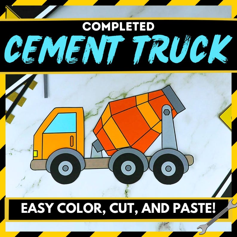Printable Preschool Cement Truck Template | Instant Download | Cement ...