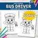 Bus Driver Printable Paper Craft for Kids | Pre-colored | Black & White ...