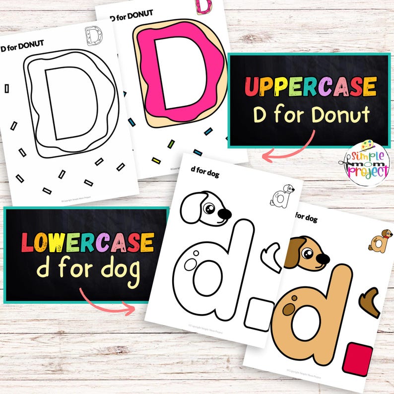 Letter D Activity Book: Printable Coloring Pages & Worksheets (PDF) - Etsy