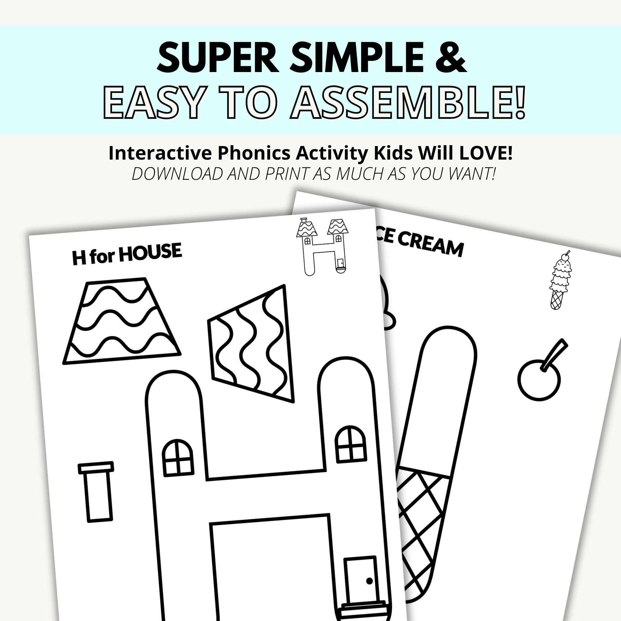 Alphabet Craft Printable ABC Crafts Printable Learning Letters Alphabet ...