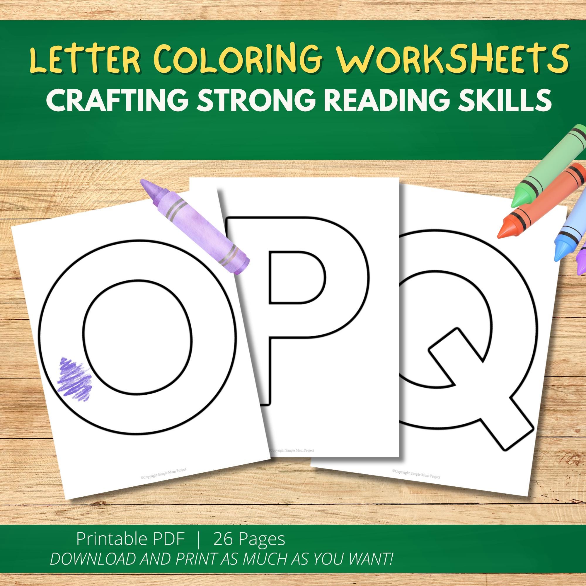 Uppercase Alphabet Coloring Pages | A-Z Printable Activity (digital ...