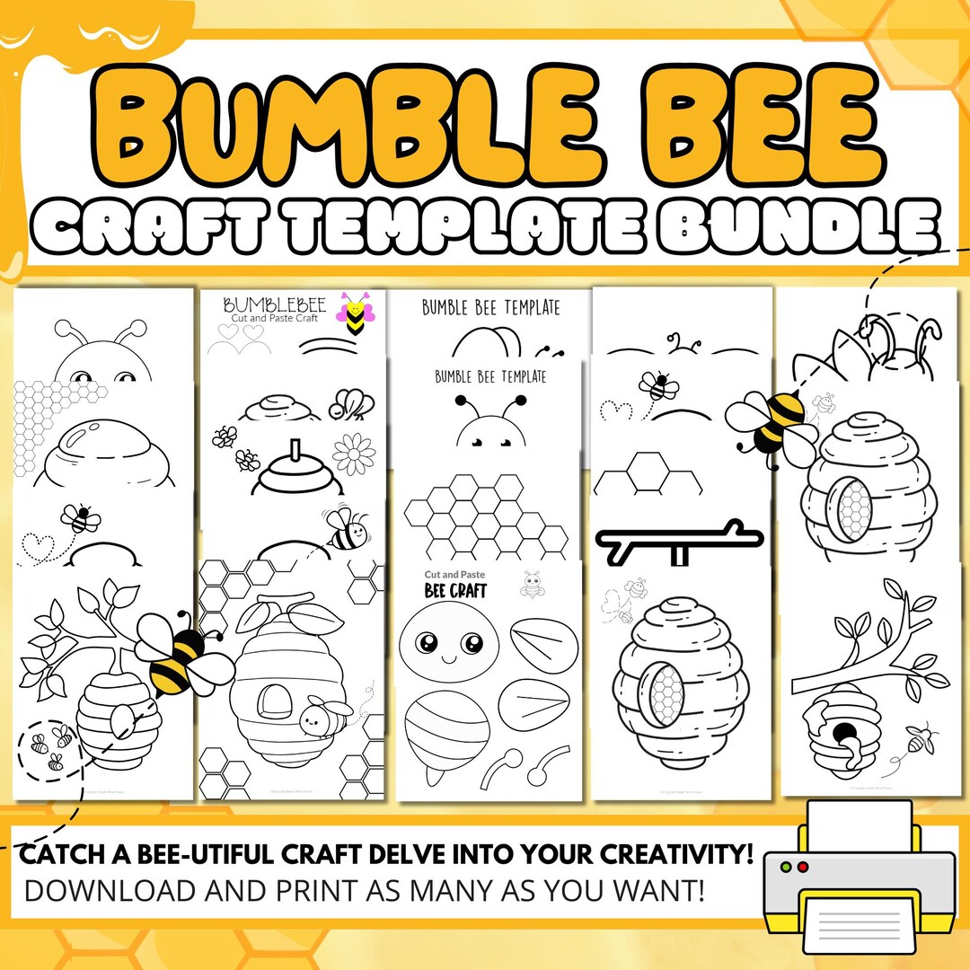 20 Bumblebee Craft Bundle | Bee Crafting Set | Bumblebee Printable ...