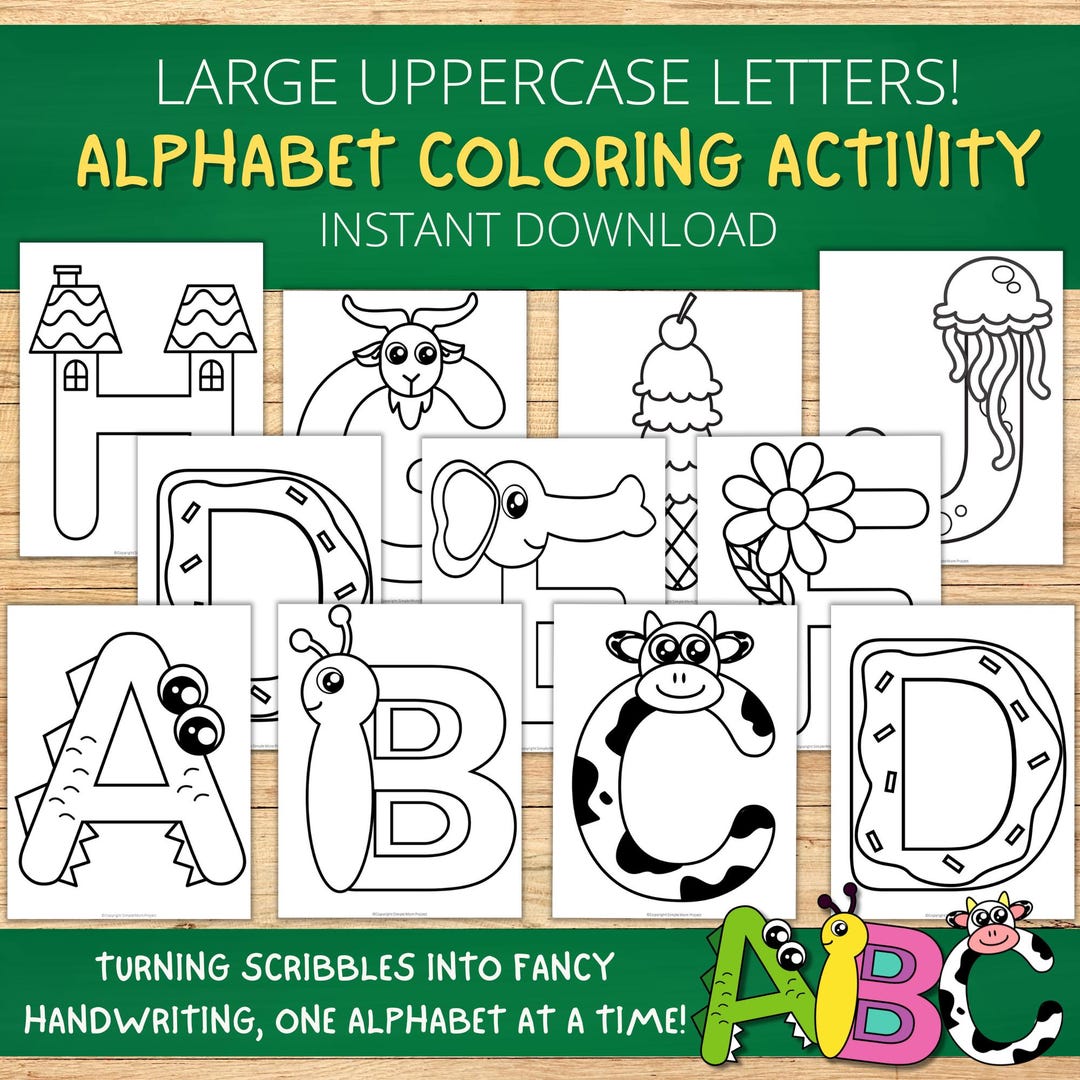 Alphabet Printable Coloring Pages ABC Templates Learning Letters ...