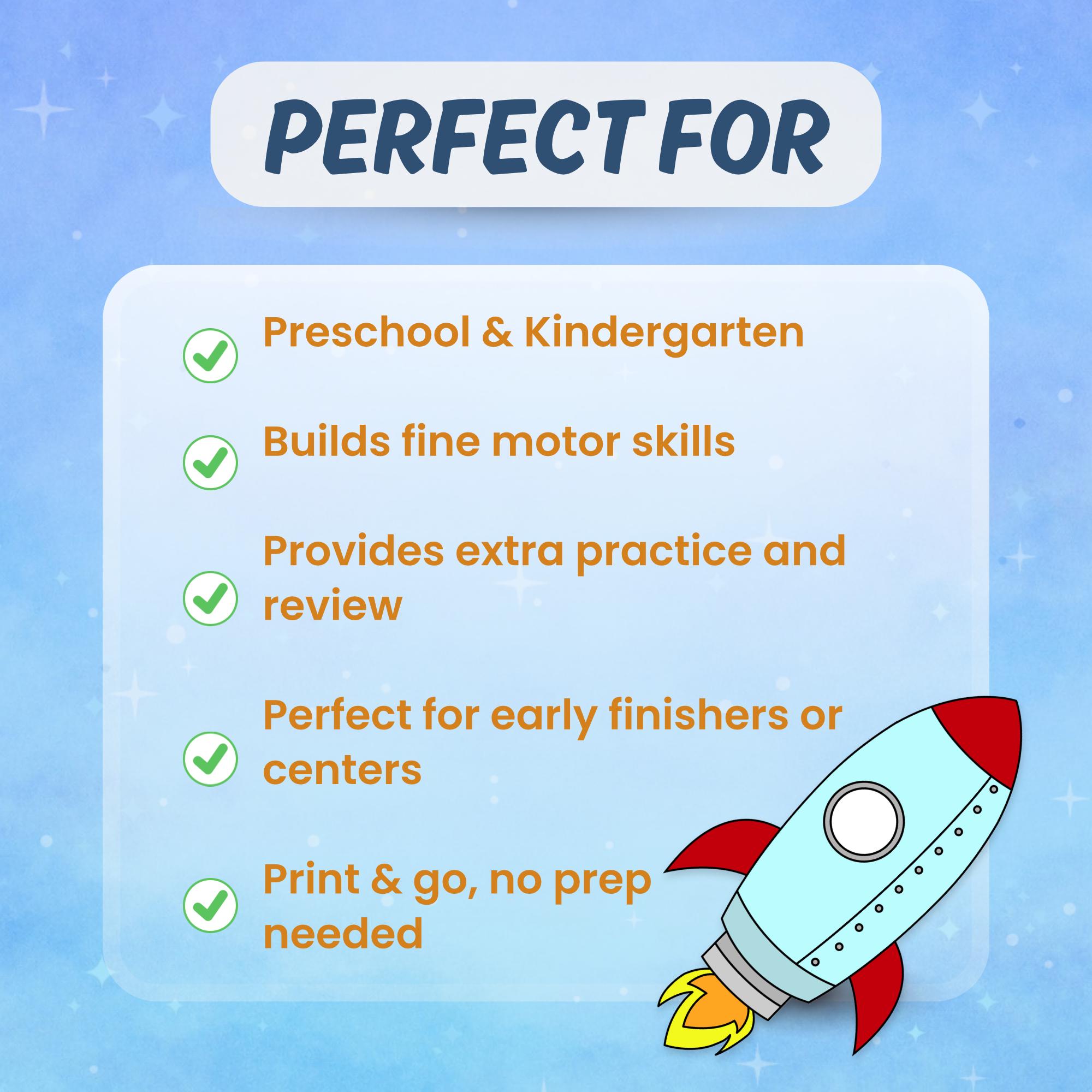 Rocket Ship Craft Printable for Kids | Space Cut & Paste Activity ...