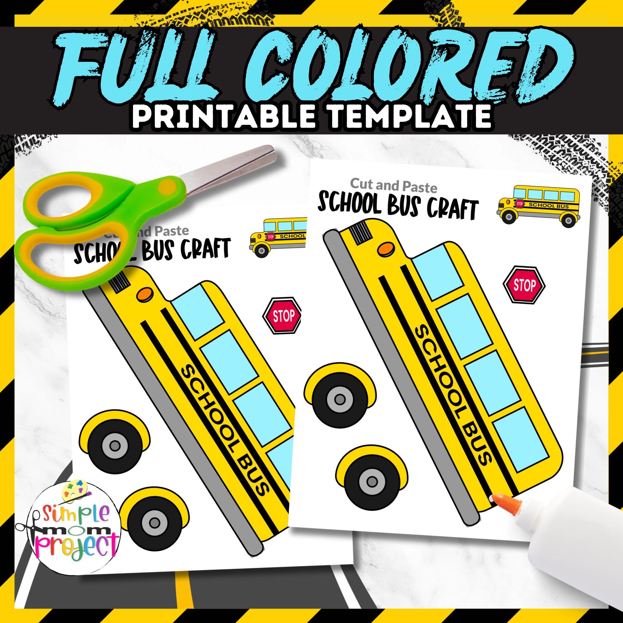 School Bus Craft Activity: Printable Cut & Paste Template (digital ...
