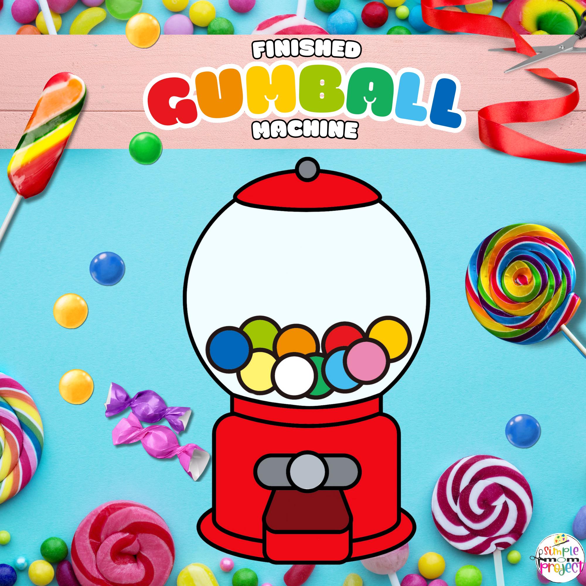 Gumball Machine Cut and Paste Craft | Gumball Machine Activity ...