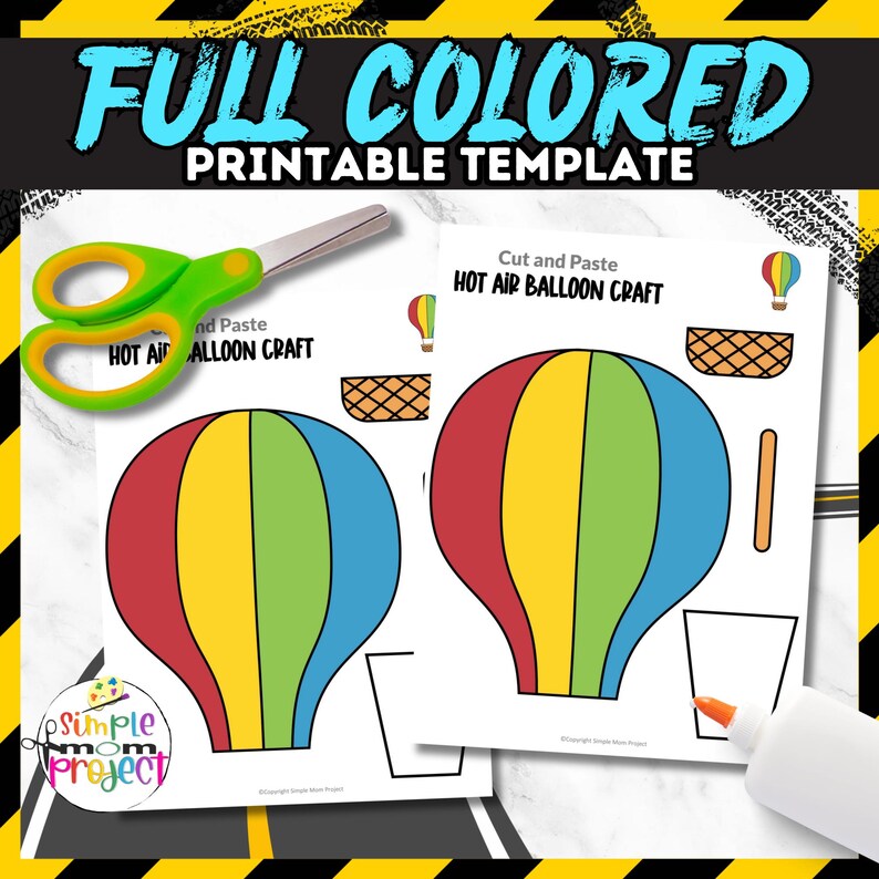 Preschool Printable Hot Air Balloon Template | Instant Download | Hot ...
