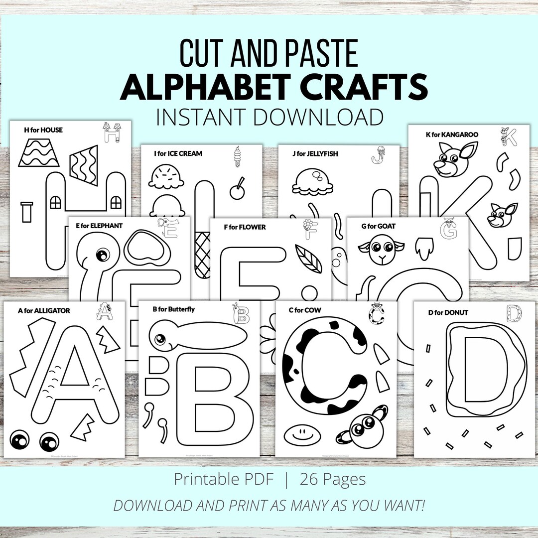 Alphabet Craft Printable ABC Crafts Printable Learning Letters Alphabet ...