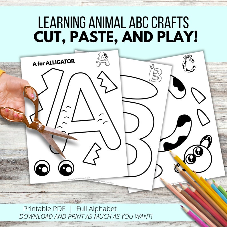 Alphabet Craft Printable ABC Crafts Printable Learning Letters Alphabet ...